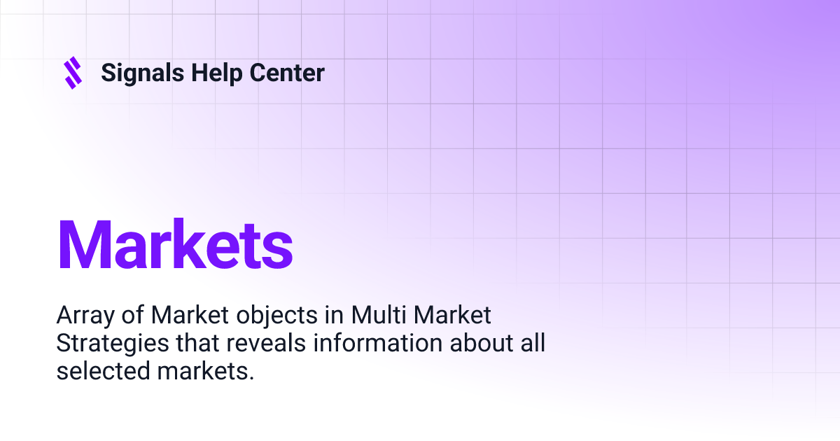 Markets | Signals Help Center